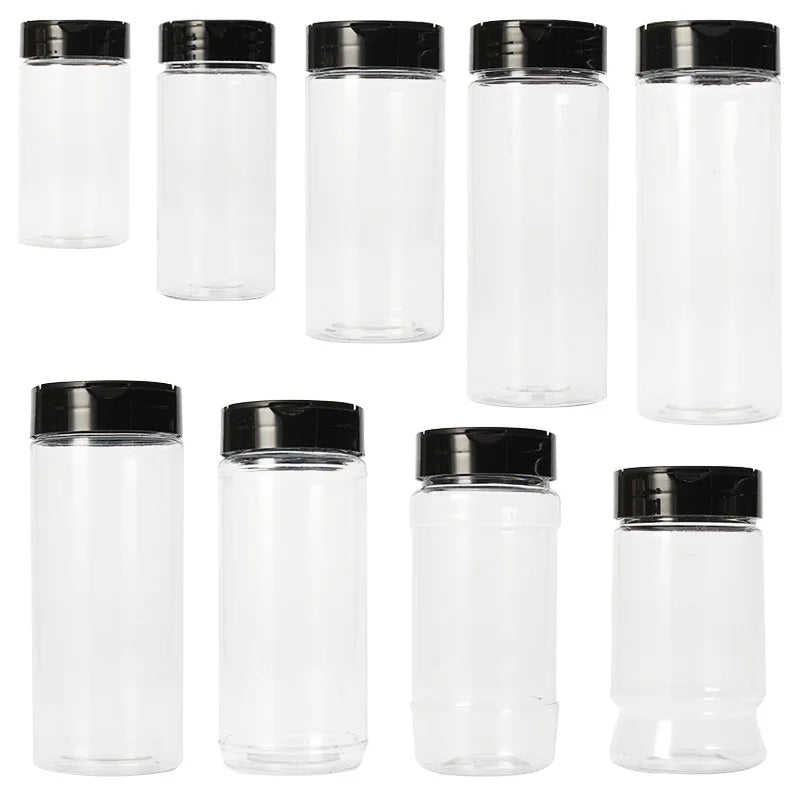 PET Empty Plastic Seasoning Bottles Spice Shaker Powder Containers Pep ...
